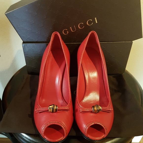 Gucci | Shoes | Gucci Heels In Red | Poshmark
